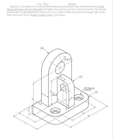 Solved Using 3rd Angle Projection And Scale 11 Draw The Ed0