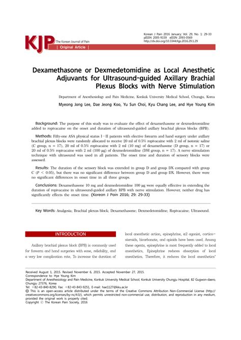 Pdf Dexamethasone Or Dexmedetomidine As Local Anesthetic Adjuvants For Ultrasound Guided