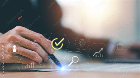 Accountant Showing Office Document Auditing Concept Plan Review Process And Assess Correctness