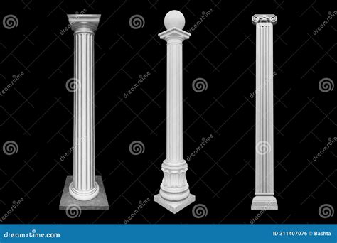 Details Elements Of Buildings Classical Architecture Isolated On A
