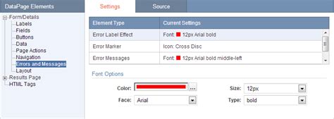 Change The Color Of Field Error Labels Caspio Online Help