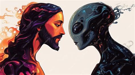 An Otherworldly Meeting Unfolds Between A Divine Figure And A