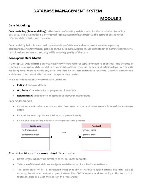 dbms module 2 pdf data model conceptual model