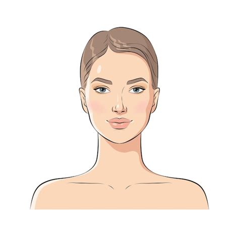 Visage D Une Belle Jeune Femme Illustration Vectorielle Vecteur Premium
