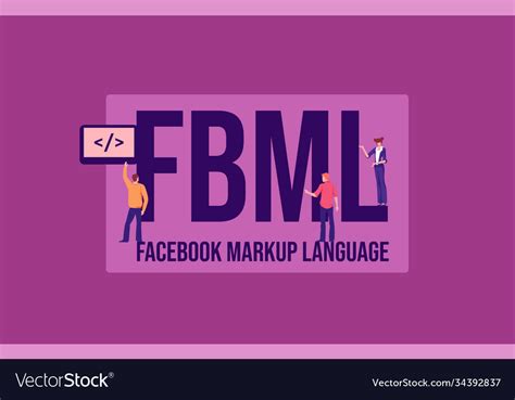 Fbml Facebook Markup Language Global Web Vector Image