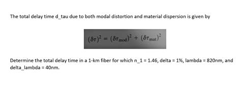 the total delay time d tau due to both modal
