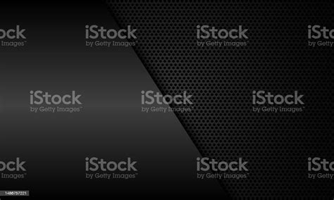 Abstract Grey Metallic Overlap On Dark Circle Mesh Pattern Blank Space Design Modern Luxury