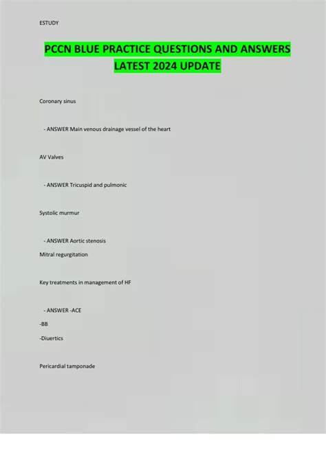 PCCN EXAM PACKAGE DEAL TEST UPDATE Stuvia US