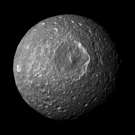 Mimas Saturns Death Star Moon Space