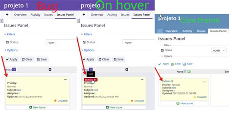 Hidden Issue Id And Tracker Display Only On Hover Issues Panel
