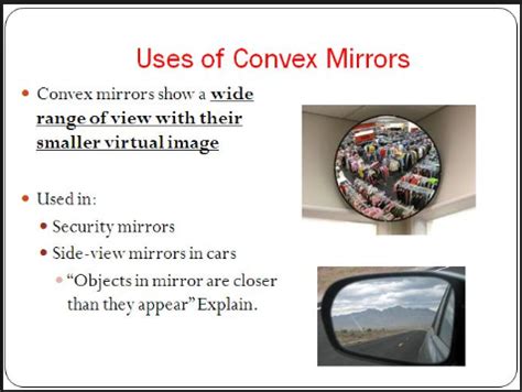 Uses Of Convex As Concave Mirror With Related Diagram Science Light