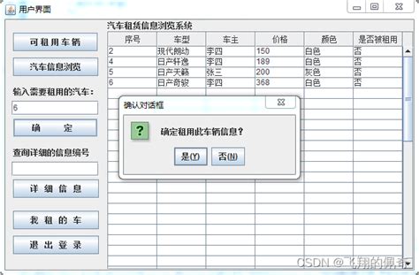 基于java Swing和mysql实现的汽车租赁管理系统（源码数据库文档运行指导视频）java Swing车辆管理系统 Csdn博客