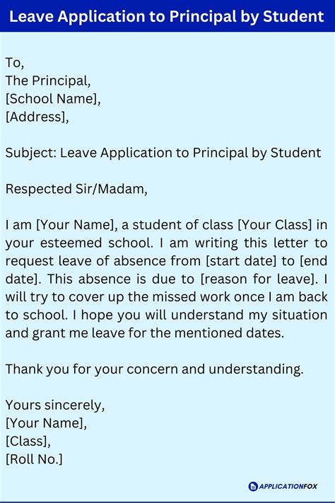 11 Samples Leave Application To Principal