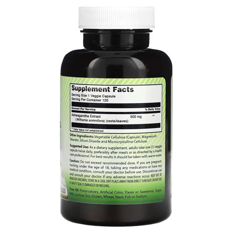 Amazing India Ashwagandha Extract 500 Mg 120 Veggie Capsules