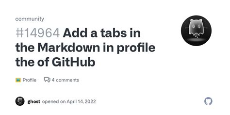 Add A Tabs In The Markdown In Profile The Of Github Community