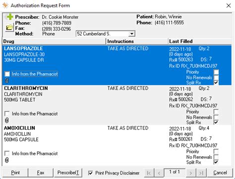 Generating An Authorization Request For A Split Rx