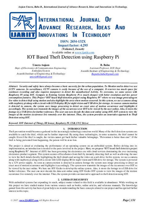 pdf iot based theft detection using raspberry pi