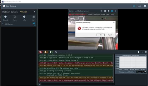 Intel Realsense Viewer Crashed When Streaming With Platform Uvc Camera Issue