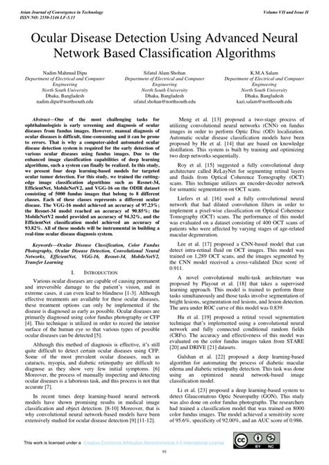 PDF Ocular Disease Detection Using Advanced Neural Network Based Classification Algorithms