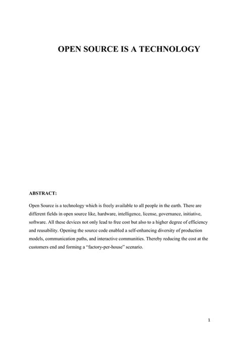 Open Source Technology Doc