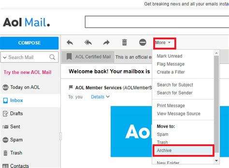 Archive Aol Emails To Keep Aol Mail Organized And Clean How To