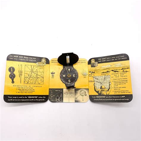US Army Compass Map Training Aid WWII Foxhole Militaria