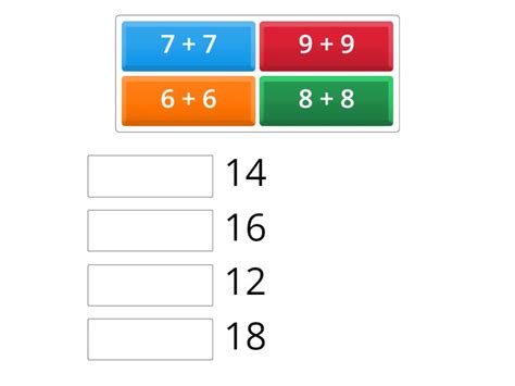 Addition 1 Digit Match Up