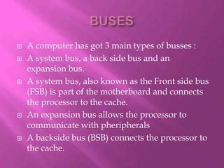 Buses In A Computer PPTX