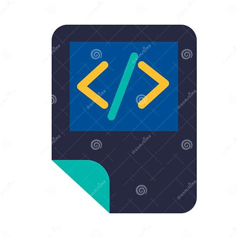 Coding Script Electronic File Symbol Glyph Vector Illustration Stock