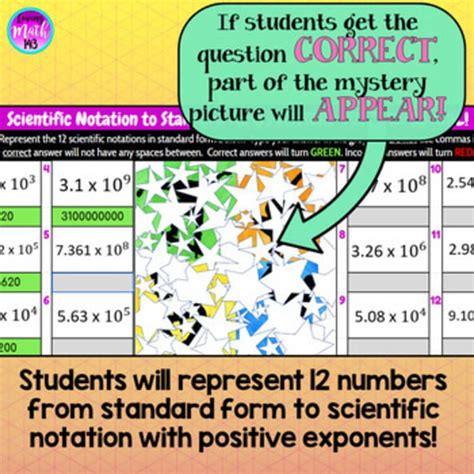 Writing Standard Notation From Scientific Notation Mystery Art Reveal