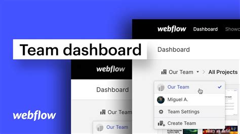 team dashboard — webflow tutorial youtube