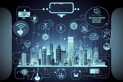 Concept Of Smart City With IoT Digital Hologram Of Smart City Stock Illustration Illustration