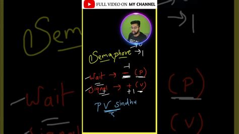 Semaphore In 1 Minute Easy Explanation Signal Wait Pv Gatepyq Counting Binary