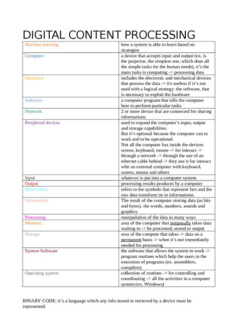 Digital Content Processing Schemi E Mappe Concettuali Di Sistemi Digitali Docsity