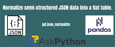 How To Normalize Semi Structured JSON Data Into A Flat Table AskPython