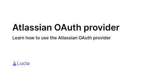 Atlassian OAuth Provider Lucia