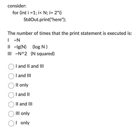 Solved Consider For Int I I Chegg