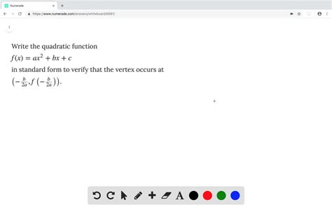SOLVED Write The Quadratic Function F X Ax Bx C In Numerade