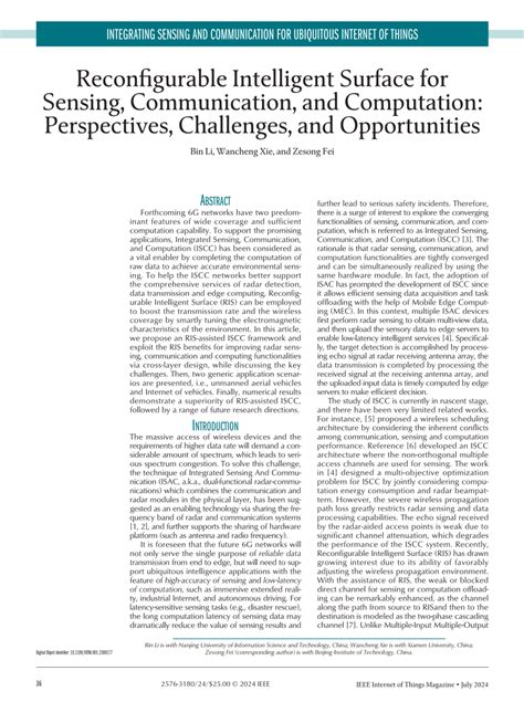 Pdf Reconfigurable Intelligent Surface For Sensing Communication And Computation