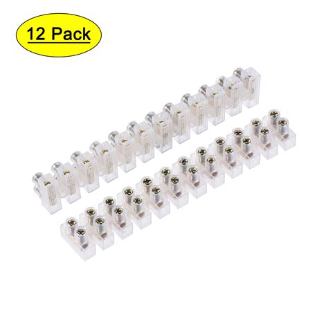 Uxcell Terminal Block Position Dual Row V A Type U Wire Connector Screw Terminal Barrier