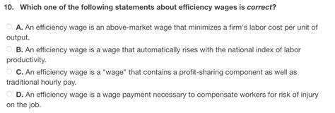 Solved 10 Which One Of The Following Statements About