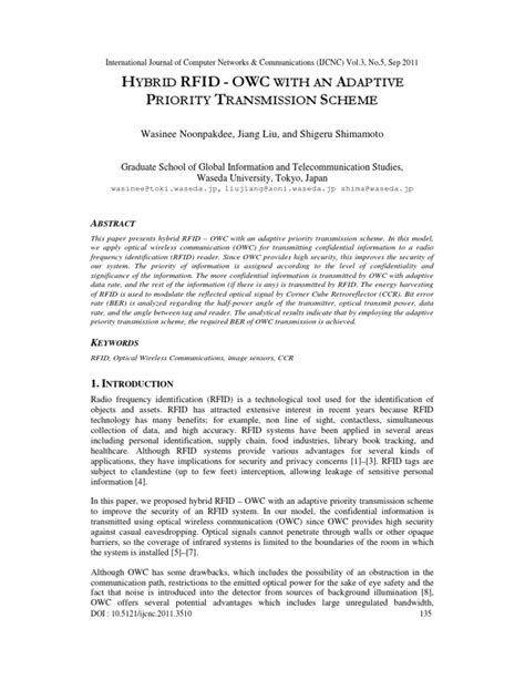 pdf hybrid rfid owc with an adaptive priority transmission scheme