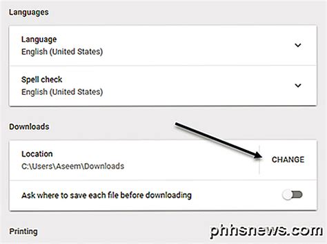 Como alterar o local da pasta de download padrão em qualquer navegador da Web pt phhsnews com