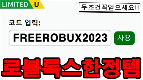 로블에서 한정판 아이템을 준다고요 무료 아이템 10가지 프로모코드 2023 서버터짐 이벤트 보상 로벅스 템 얻는법 배드워즈 명령어 아님ㅋㅋ 로블록스