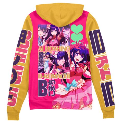 Ai Hoshino Oshi No Ko Streetwear Zip Hoodie Jacket Anime Ape