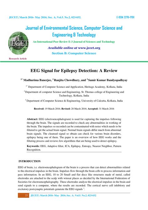 pdf eeg signal for epilepsy detection a review