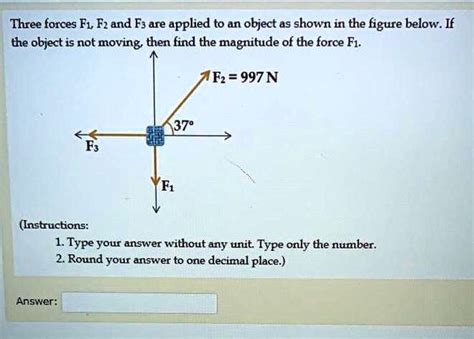 Solved Three Forces F1 F2 And F3 Are Applied To An Object As Shown In The Figure Below If