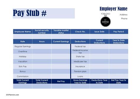 pay stub excel template