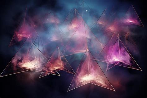 Premium Ai Image A Group Of Triangular Shaped Objects In The Sky