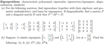 Solved Eigenproblem Characteristic Polynomial Eigenvalue